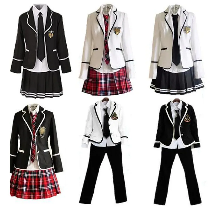 Women Girls Pleated Skirt with Jackets Y2K Teens School Uniform Cosplay ...