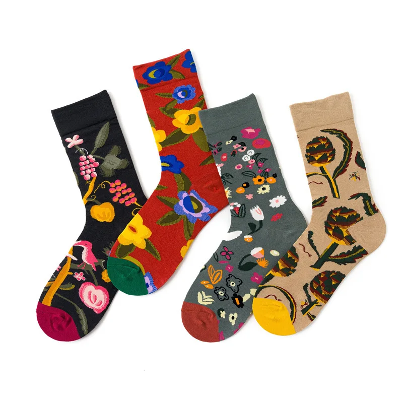 5-Pairs-Novelty-Happy-Funny-Men-Graphic-Socks-Women-Classic-Crew-Long ...