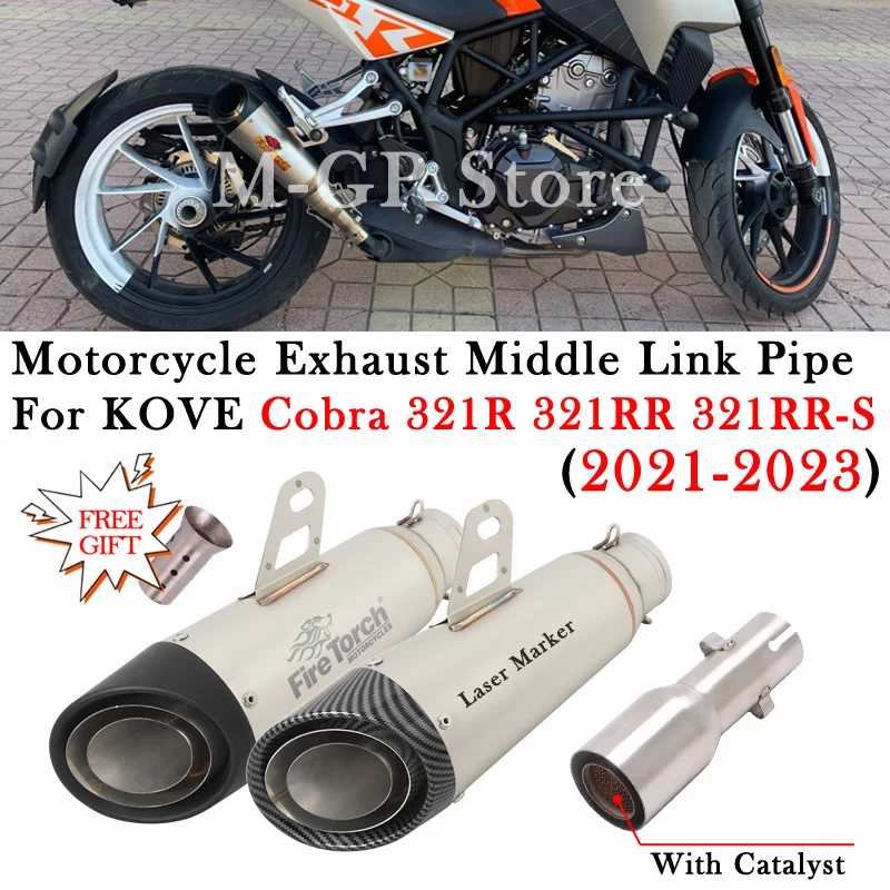 Slip On For Kove Cobra 321r 321rr 321rr-s 2021 - 2023 Motorcycle Exhaust Mid Link Pipe Modify ...