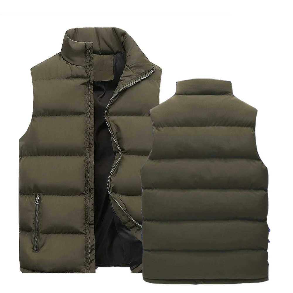 Men' Vest Jackets Warm Sleeveless Jackets Male Cotton Padded Vest Coats ...