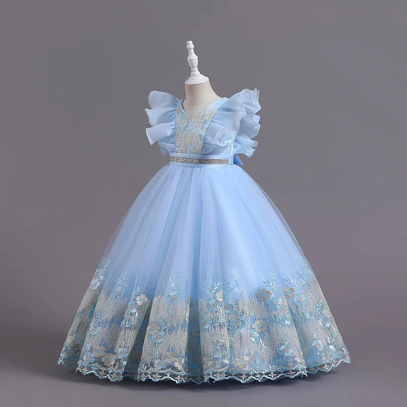 Elegant-Girls-Flower-Puff-Sleeve-Dresses-For-Weddings-Kids-Formal ...