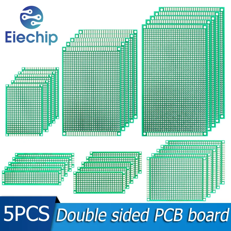 5PCS/lot PCB Board kit 2X8 3X7 5X7 6X8CM Double Sided protoboard ...