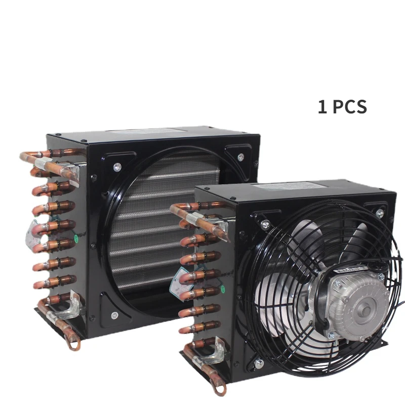 Refrigerator-condenser-finned-radiator-with-fan-2-8-copper-tube ...