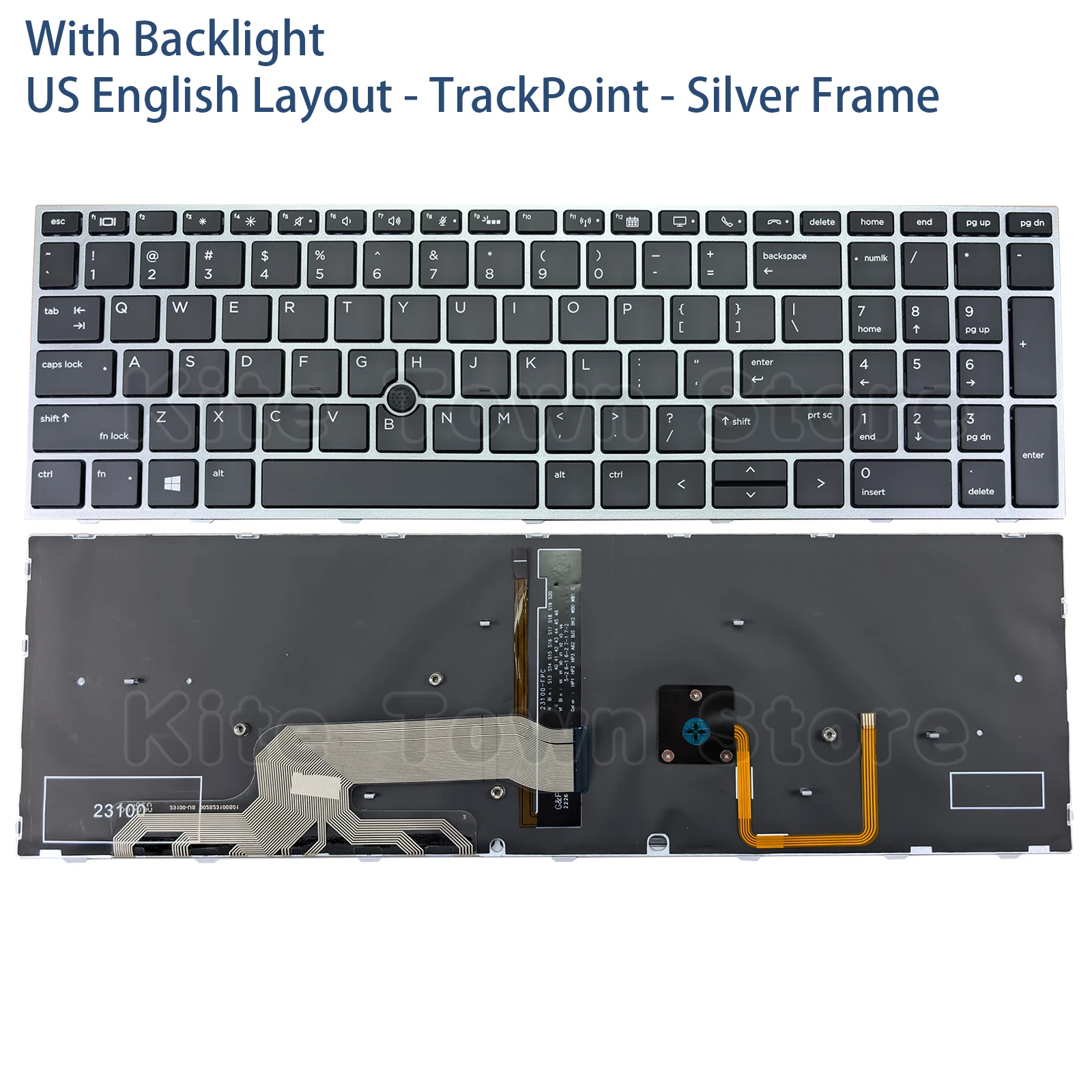 New US Laptop Keyboard Backlit for HP ZBook 15 G5 G6 17 G5 G6 Silver ...