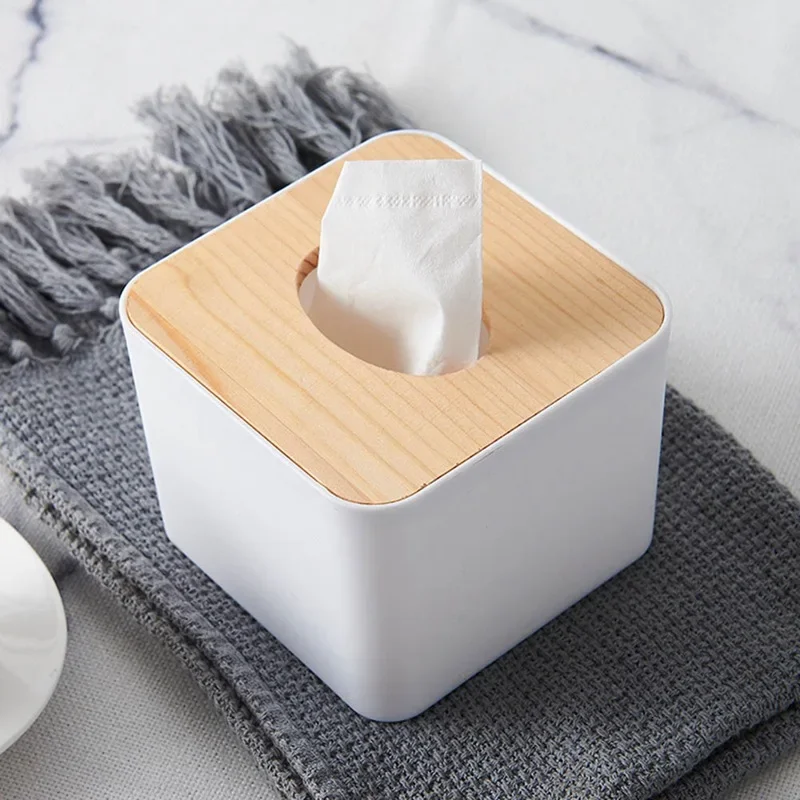 Wooden-Tissue-Box-Napkin-Holder-Cover-Toilet-Paper-Handkerchief-Case ...