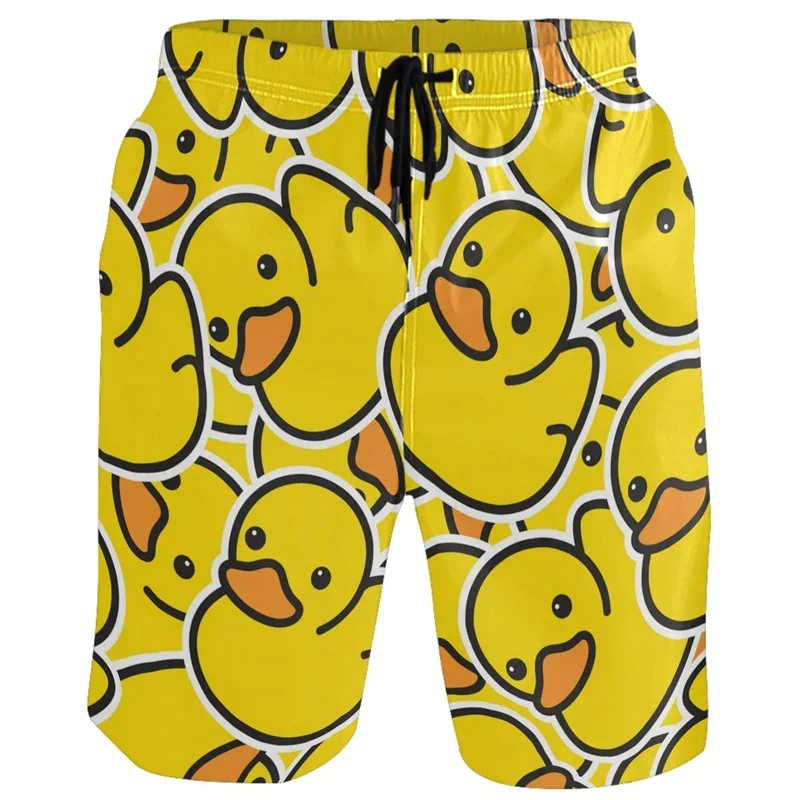 Animal 3D Print Beach Shorts Men Cat Leopard Duck Pattern Swim Trunks ...