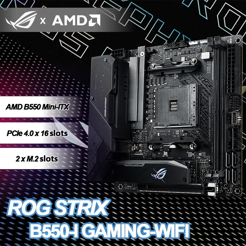 ASUS New ROG STRIX B550-I GAMING Wi-Fi 6 Mini ITX B550 2 x DIMM, Max ...