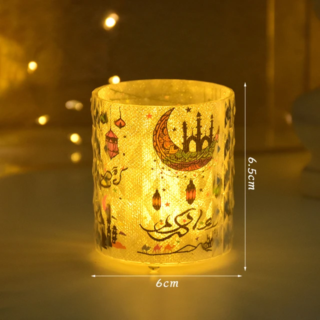 Eid Mubarak Candle Led Night Lights Ramadan Decoration For Home Islamic ...