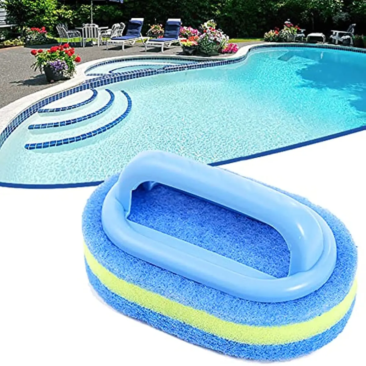 3-Layer-Foam-Swimming-Pool-Brush-Handheld-Sponge-Scrubber-Scrub-Sponges ...