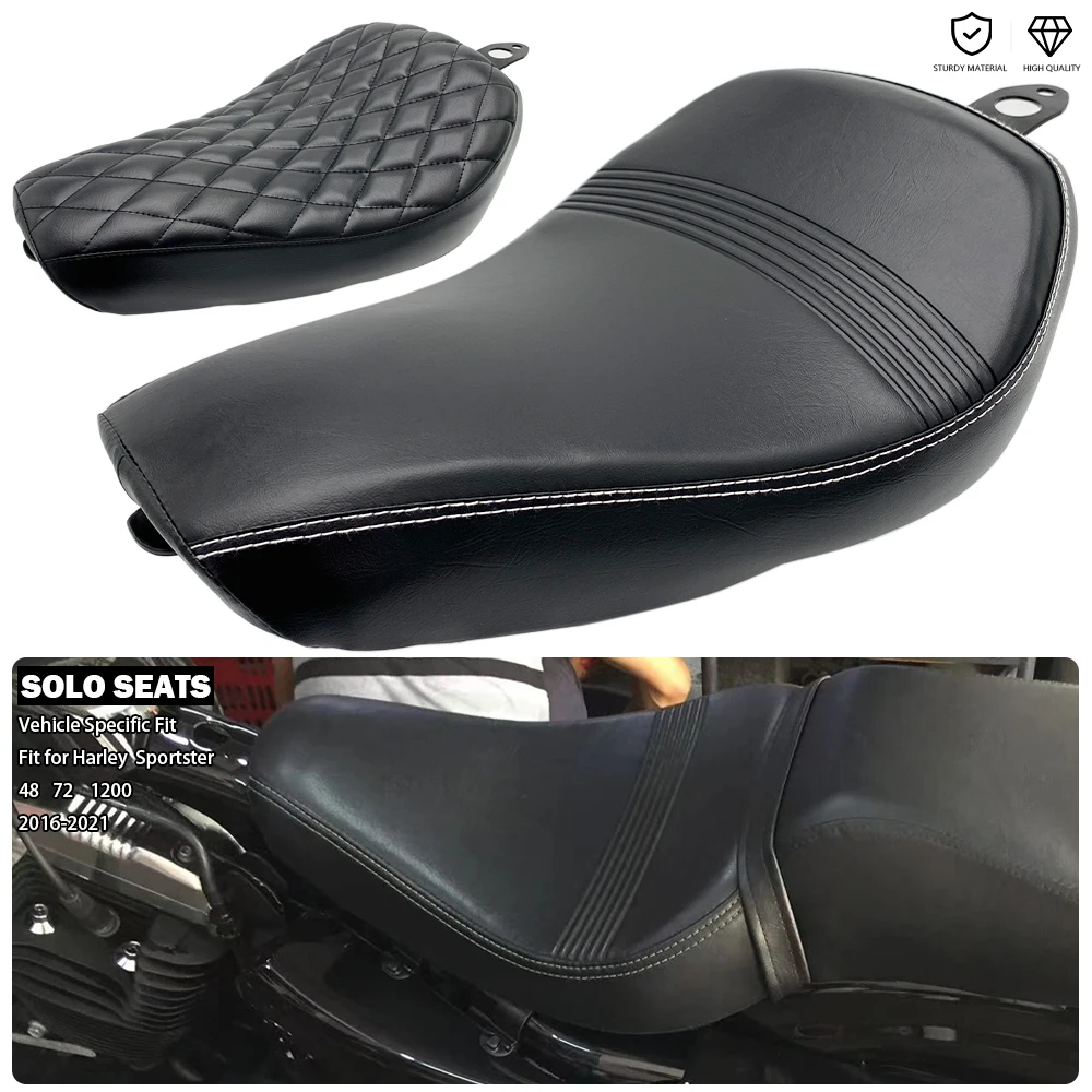 Solo-Seats-Rider-Driver-Pillion-Fit-For-Harley-Sportster-1200-Custom-72-48-Special-Nightster ...
