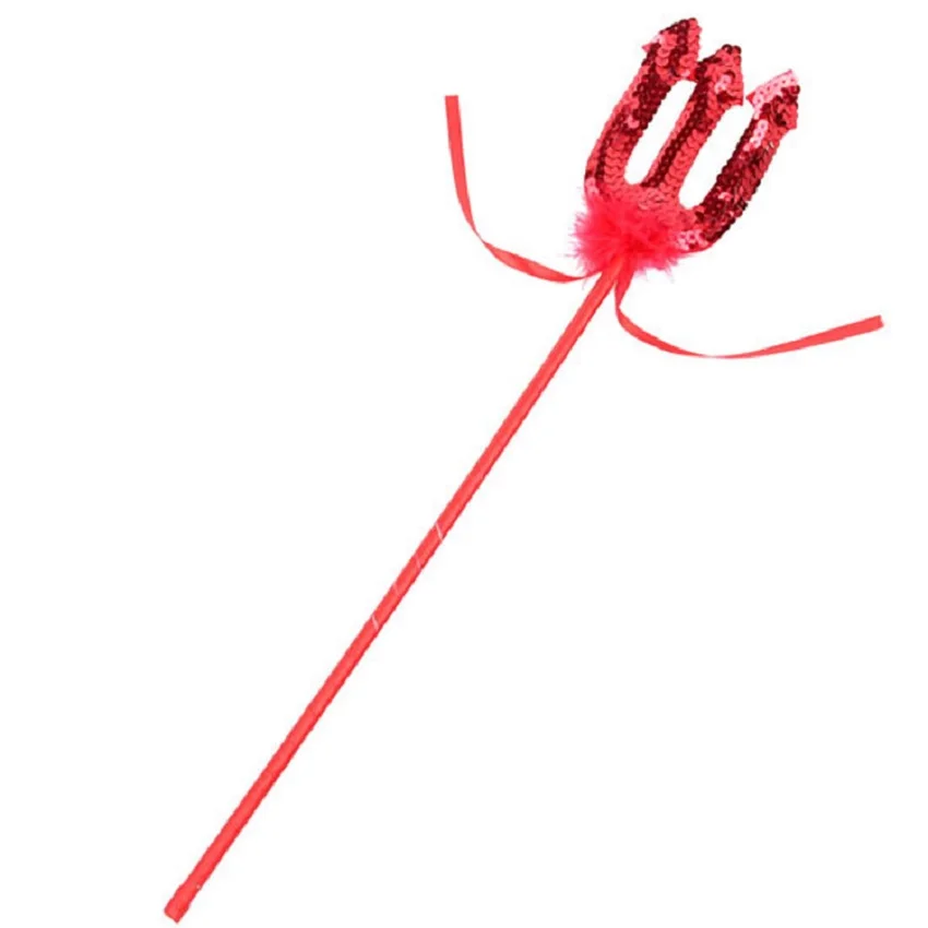 Cosplay-Anime-Accessories-Trident-Fairy-Stick-Red-Sequin-Triangle-Fork ...