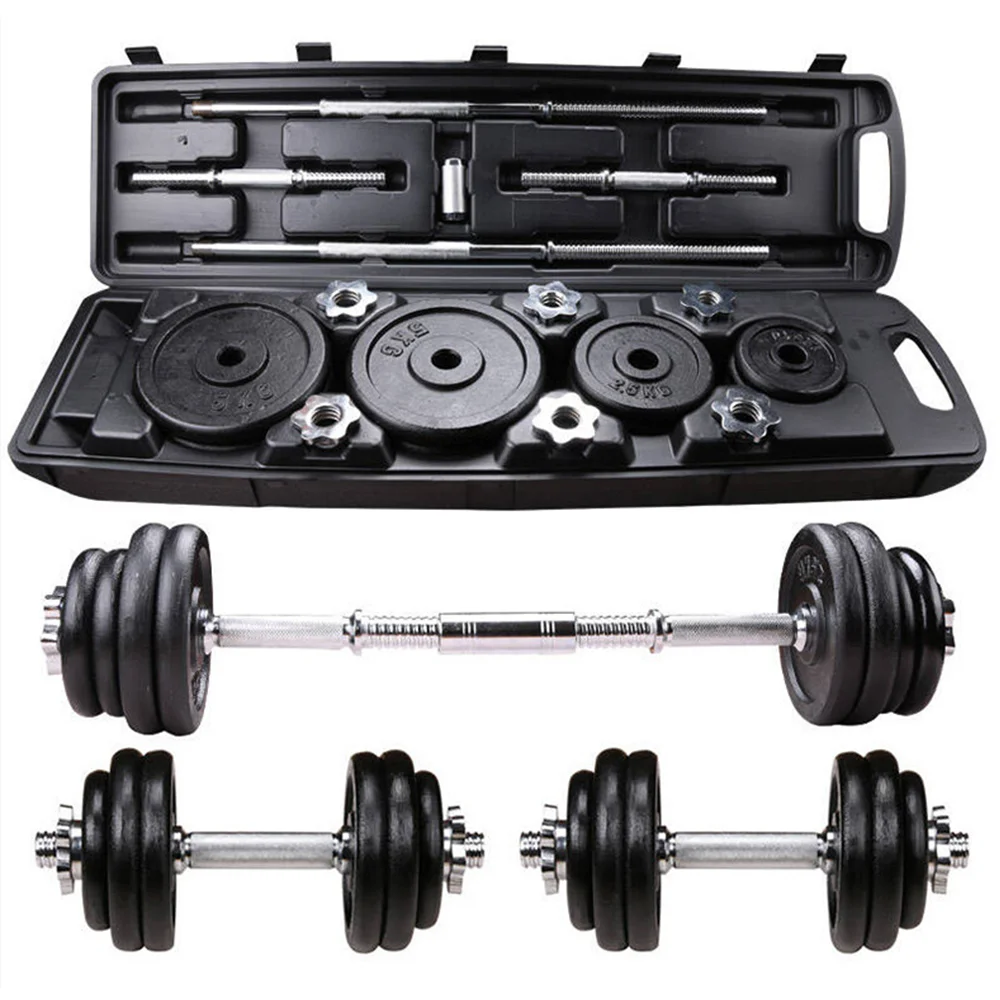 50kg-chromed-Adjustable-free-Weight-Barbell-Dumbbell-Set-80-90-100 ...