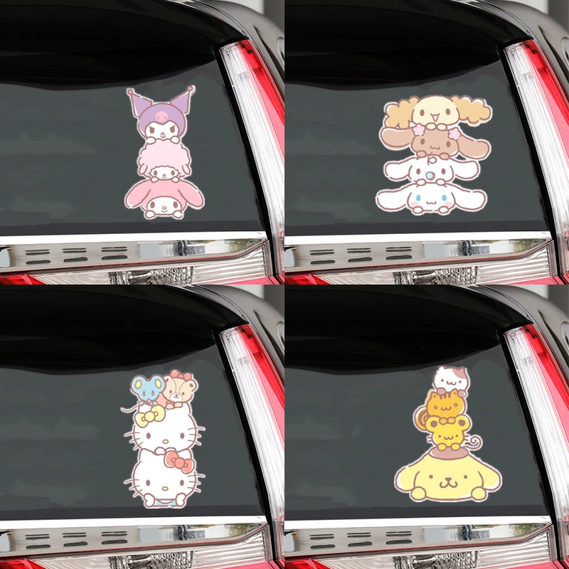 Sanrio Kawaii Car Scratch Blocking Sticker Kuromi Hello Kitty My Melody ...