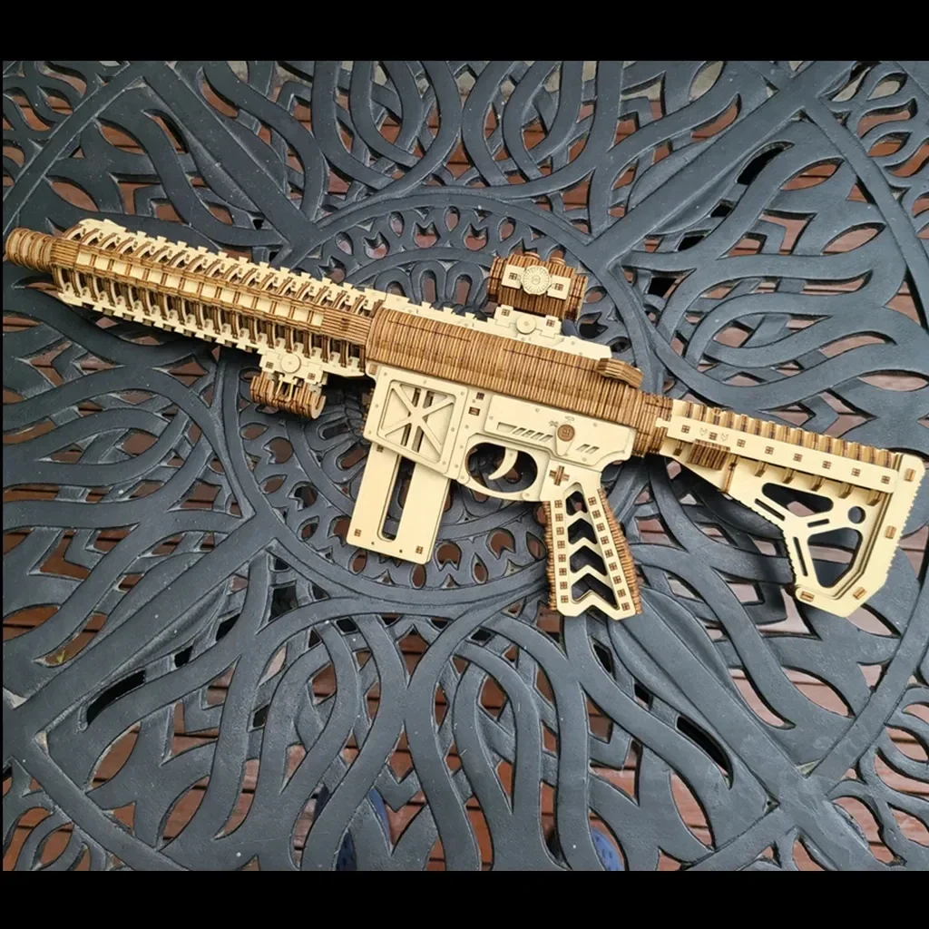 DIY-Handmade-Wooden-3D-Puzzle-Assembly-Gun-Toys-Model-M4A1-Rifle-Scar ...