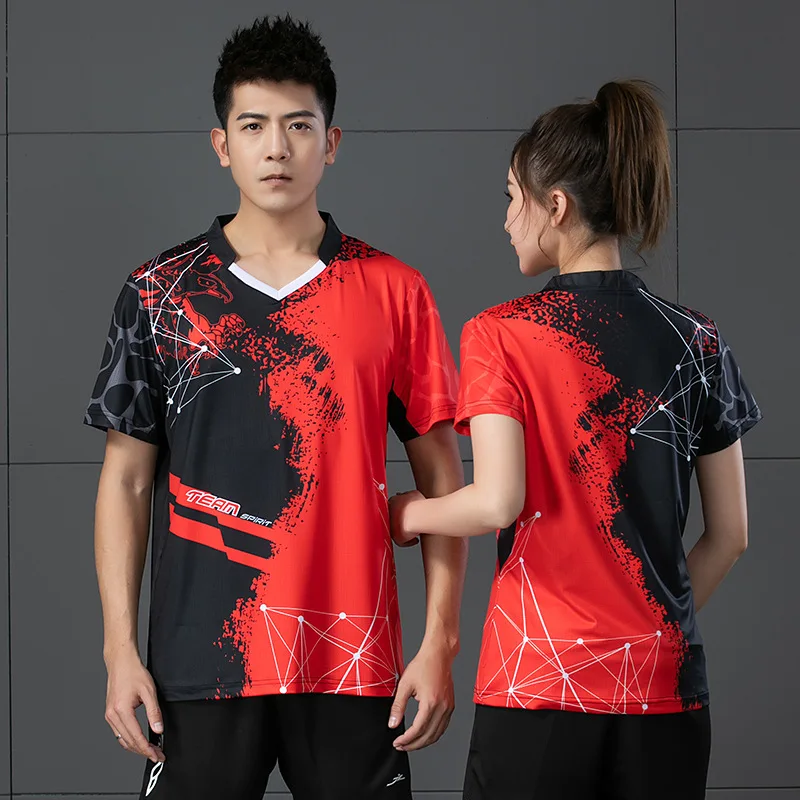 Badminton-suit-for-men-and-women-sports-short-sleeved-jersey-training ...