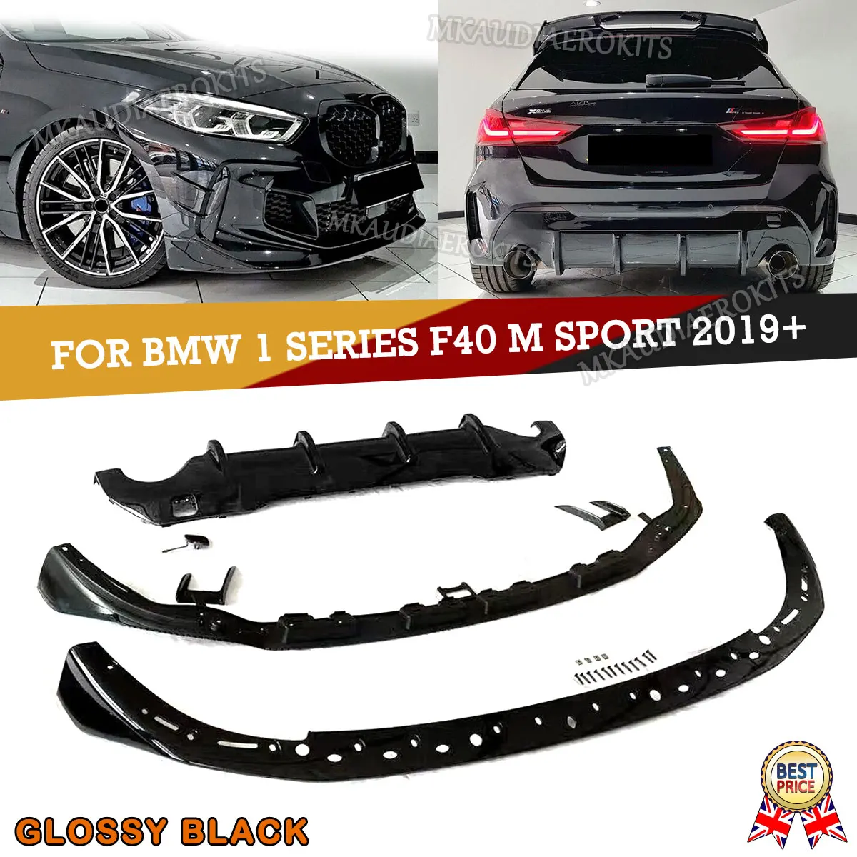 FOR BMW 1 SERIES F40 GLOSS BLACK Bumper 118i 120i 2019 2020 2021 2022 ...