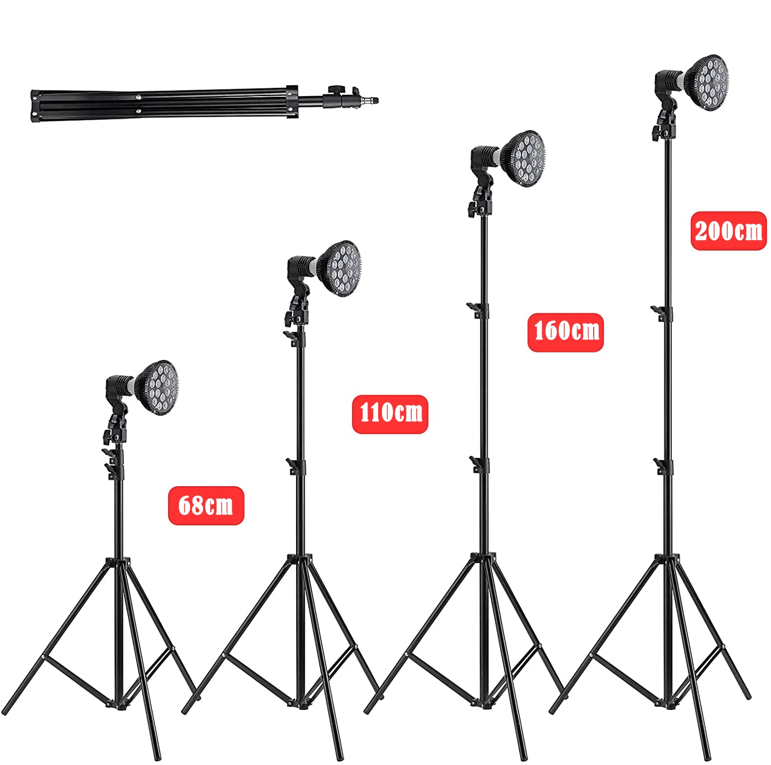 Folding Telescopic Light Stand, Aluminum Alloy Bracket with Switch ...