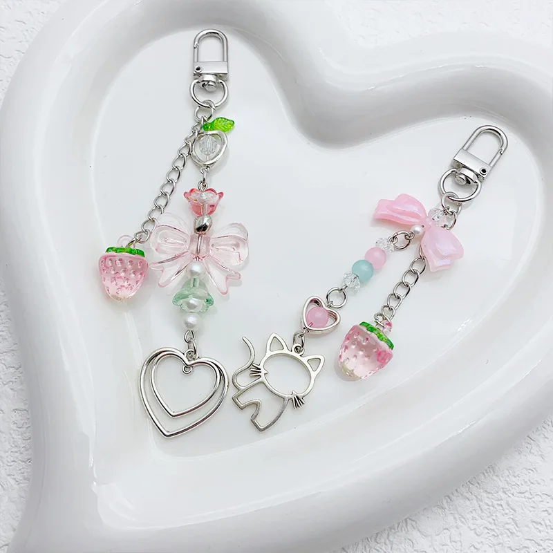 keychain-cell-Heart-cat-Keychain-Pendant-Kawaii-Key-Chain-Bag-Goth ...