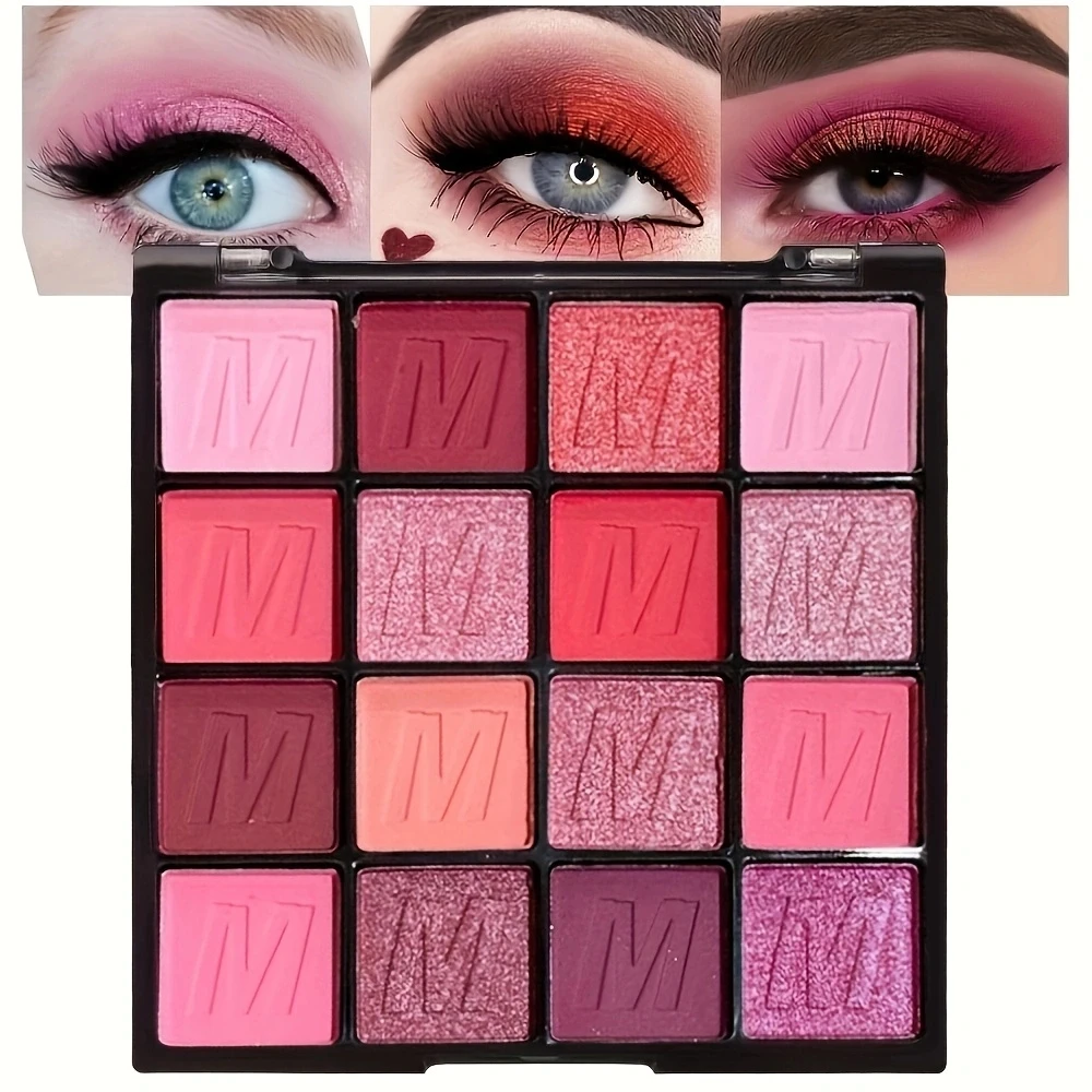 16-colors-shimmer-matte-rose-red-blush-orange-peach-eyeshadow-makeup ...