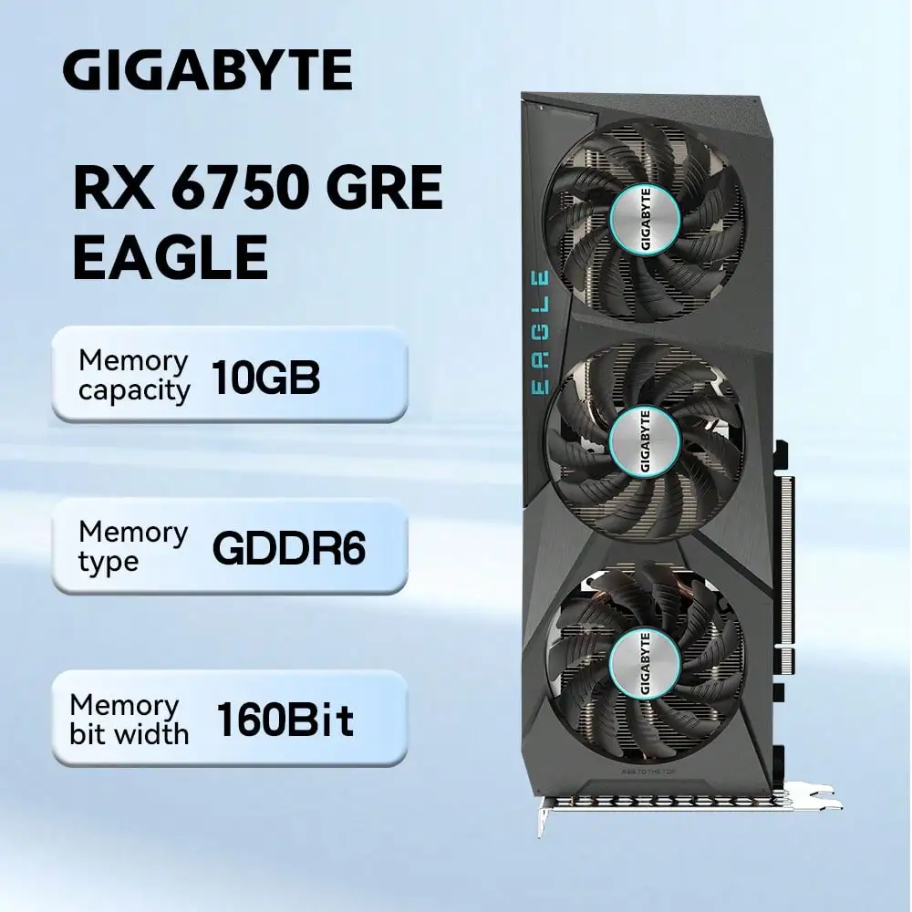 New-GIGABYTE-RX6750GRE-EAGLE-graphics-card-10G-with-Three-fan-Placa-de ...