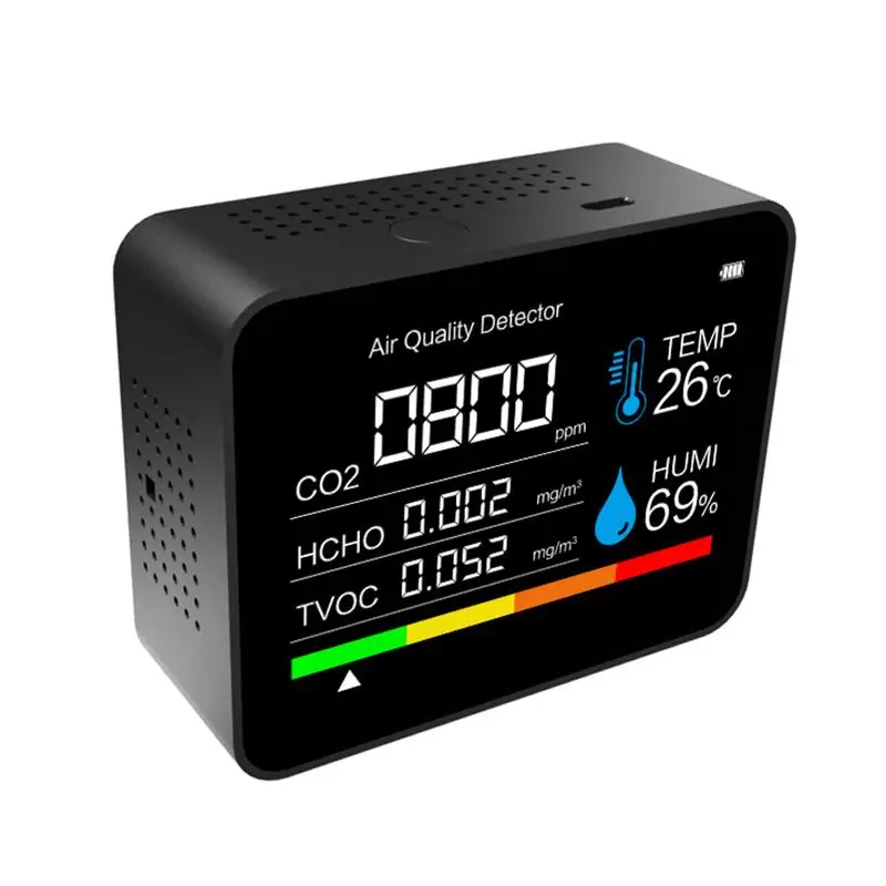 대기질 모니터 CO2 분석기 온도 습도 감지기 CO2 센서 미터 분석기 테스터 홈 오피스 실내 2022, 대기질 모니터 CO2 온도 습도 감지기| | - AliExpress