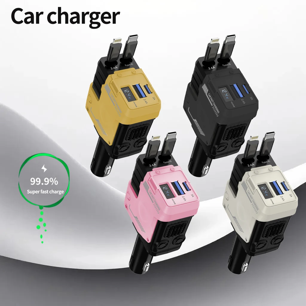 Retractable-Car-Charger-4-in-1-Fast-Charging-Car-Charger-Retractable ...