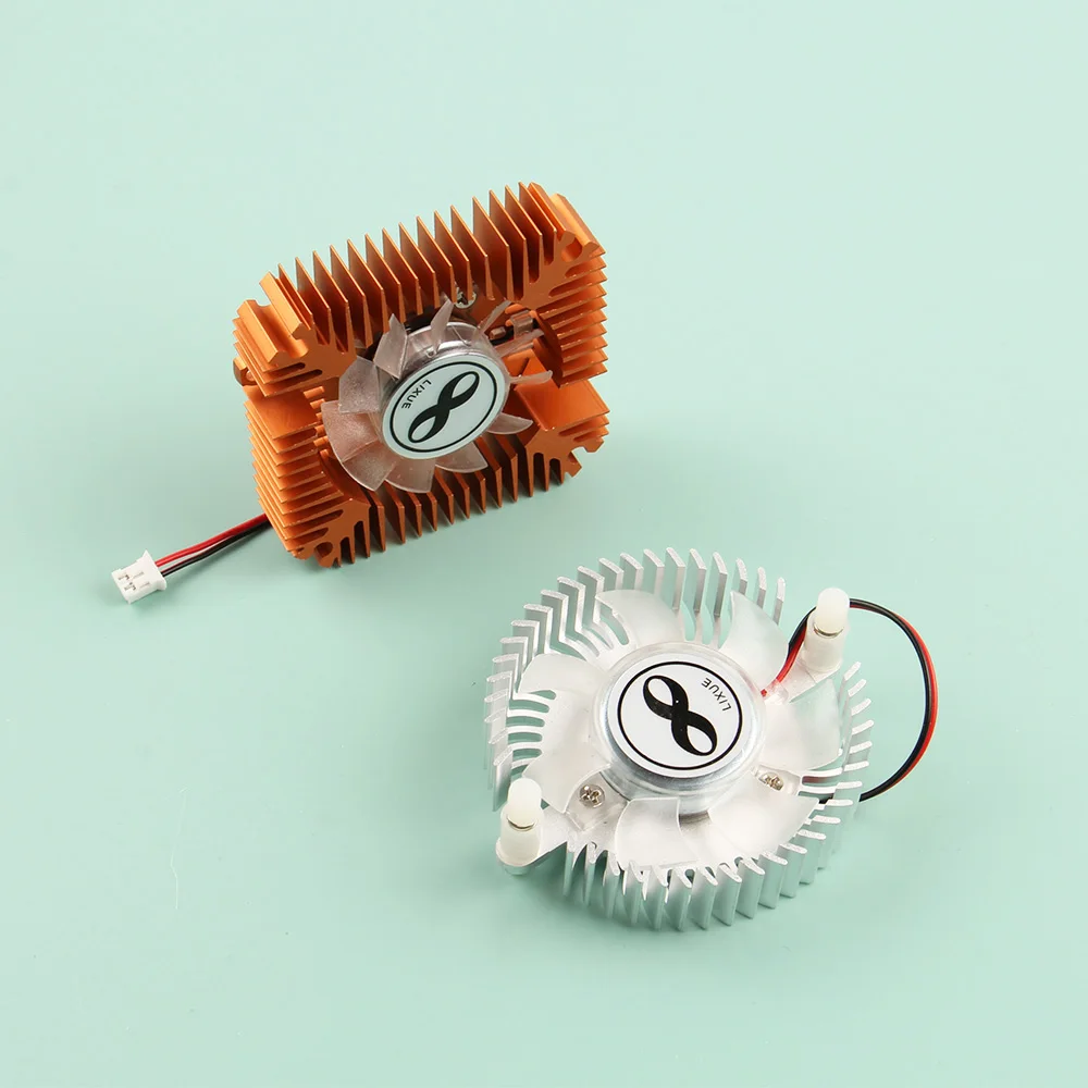 55mm Aluminum Heatsink and 12V Fan Combination Square Radiator Round ...