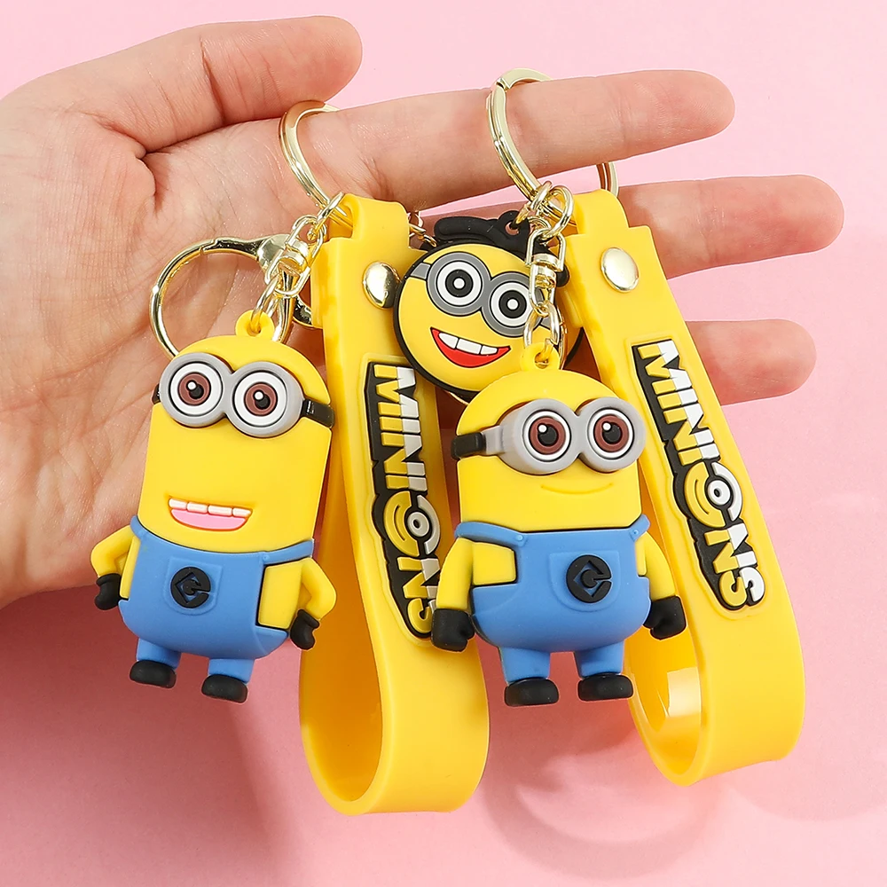 Kawaii-Minions-Keychain-Cartoon-Toys-Model-Silicone-Pendant-Keyring ...