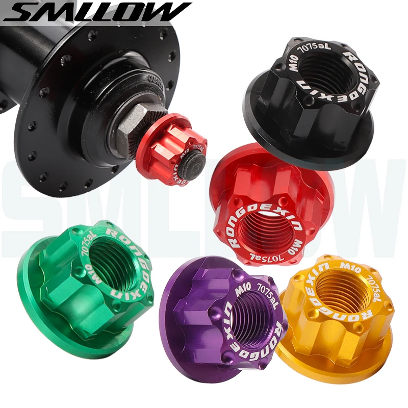 M10 nut Aluminum alloy nut Folding car drum nut mountain bike climbing ...