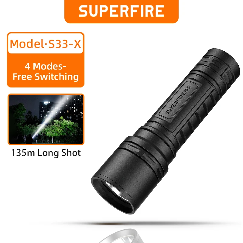 SUPERFIRE-S33-X-Mini-LED-Flashlight-Rechargeable-Torch-7W-Super-Bright-4-lighting-modes-Portable ...