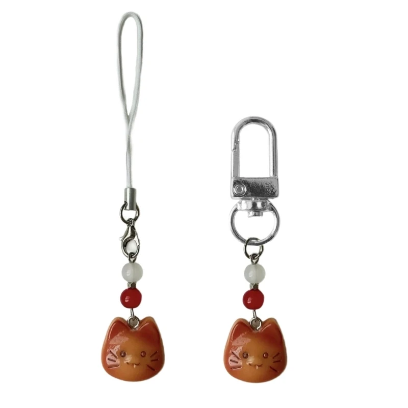 Cartoon Bead Pendant Phone Charm Hangings Rope Sweet Phone Chain Strap ...