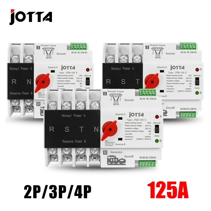 Jotta-W2R-2P-3P-4P-16A-32A-63A-80A-100A-125A-220V-ATS-Automatic ...