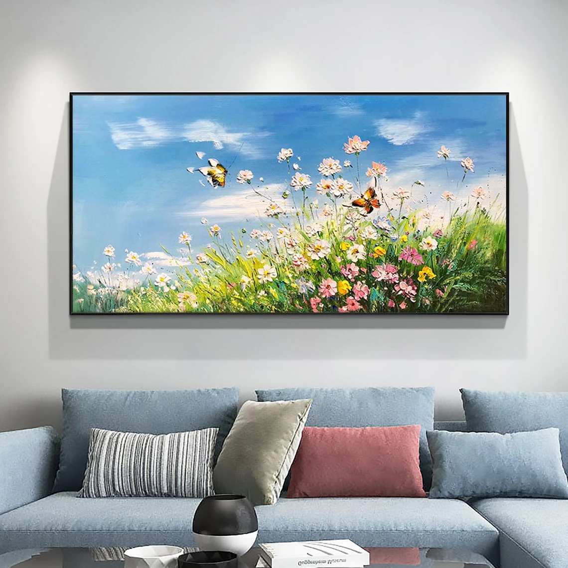 Floral Landscape Oil Painting Handmade On Canvas Custom Abstract ...