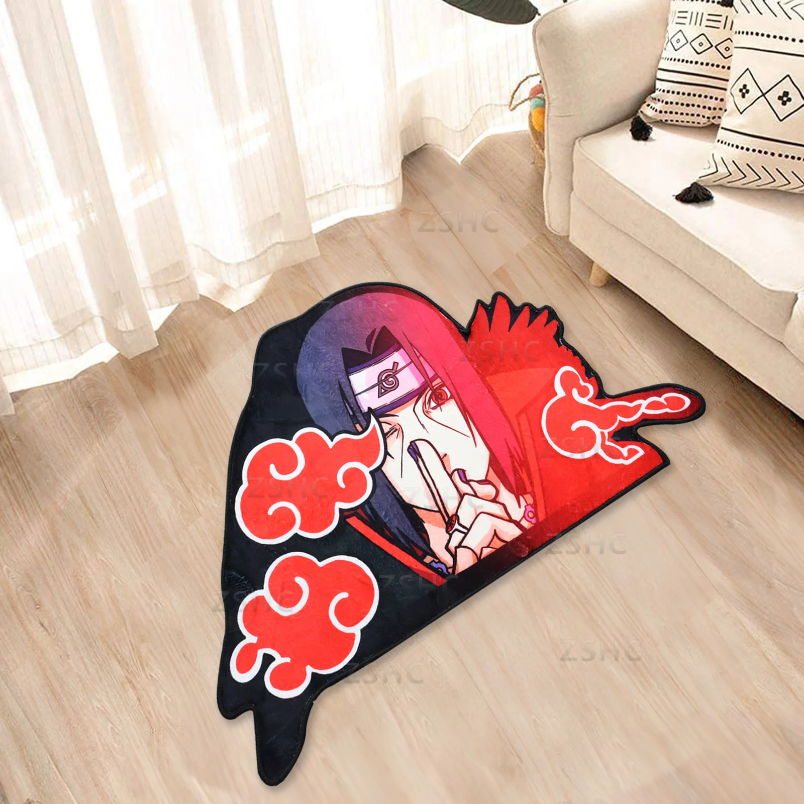 Anime NARUTO Uchiha Itachi Special Shape Rugs Soft Kitchen Mat Bedroom ...