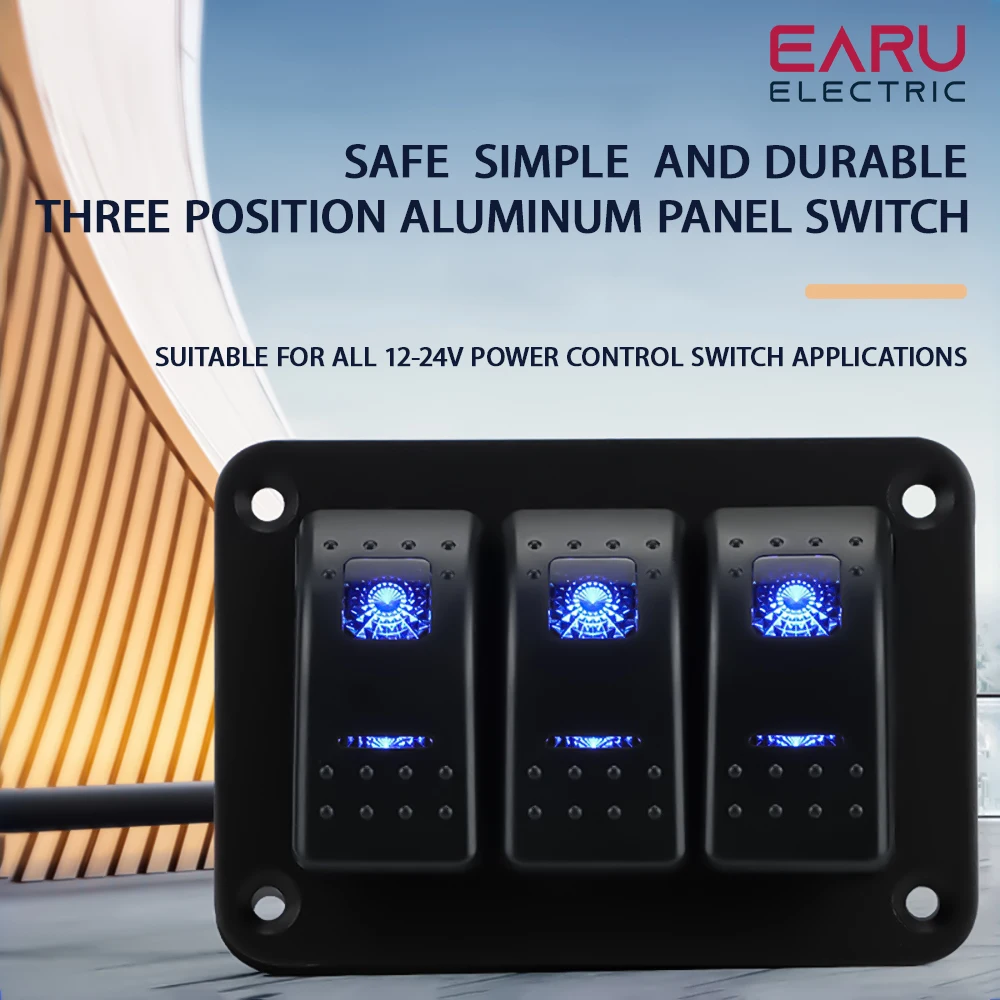 Marine-Boat-Rocker-Switch-Panel-12V-3-Gang-Waterproof-ON-Off-Toggle ...