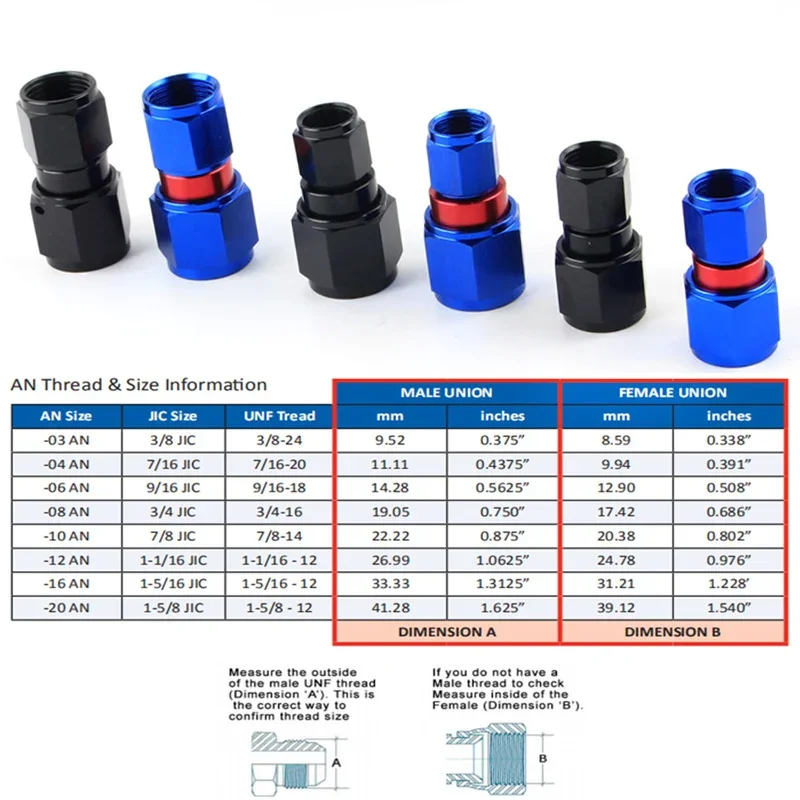 JIC-UNF-female-to-female-AN-union-flare-swivel-fitting-connector ...