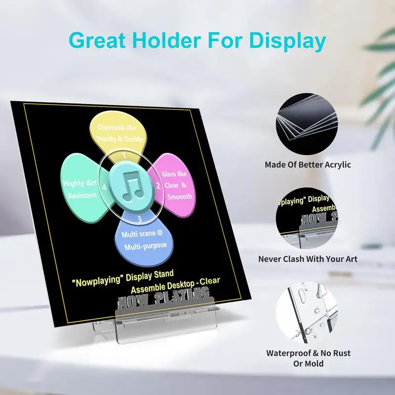 Acrylic-Record-Holder-Stand-Clear-Desktop-Record-Collection-Display ...