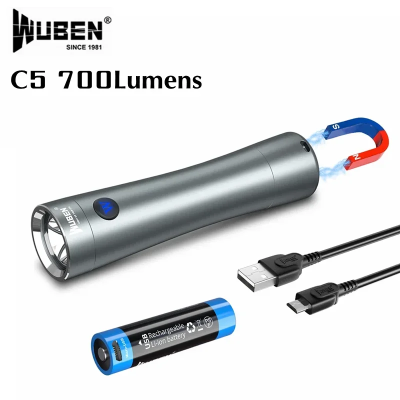 WUBEN C5 Mini EDC Flashlight 700Lumens Waterproof Portable Pocket LED ...