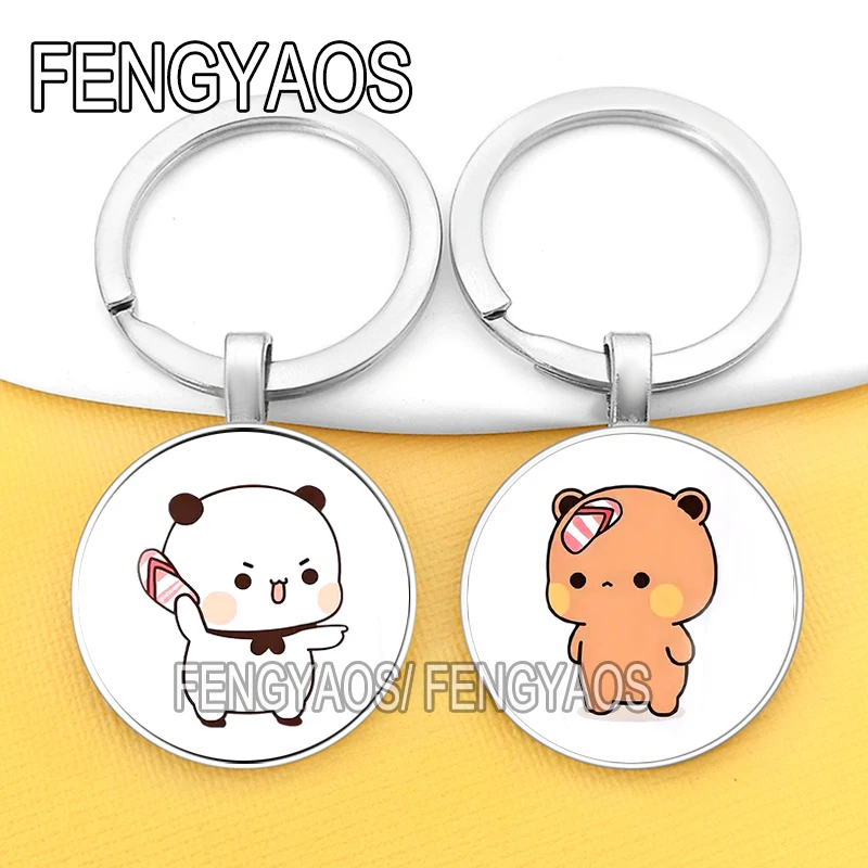 Couple-Keyring-White-and-Black-Panda-Keychains-Lovely-Animal-Keychain ...