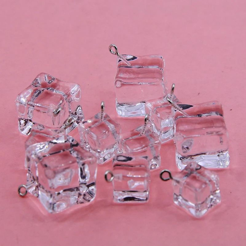 10pcs-Transparent-Ice-Cube-Resin-Pendants-Charms-3D-Geometric-Ice ...