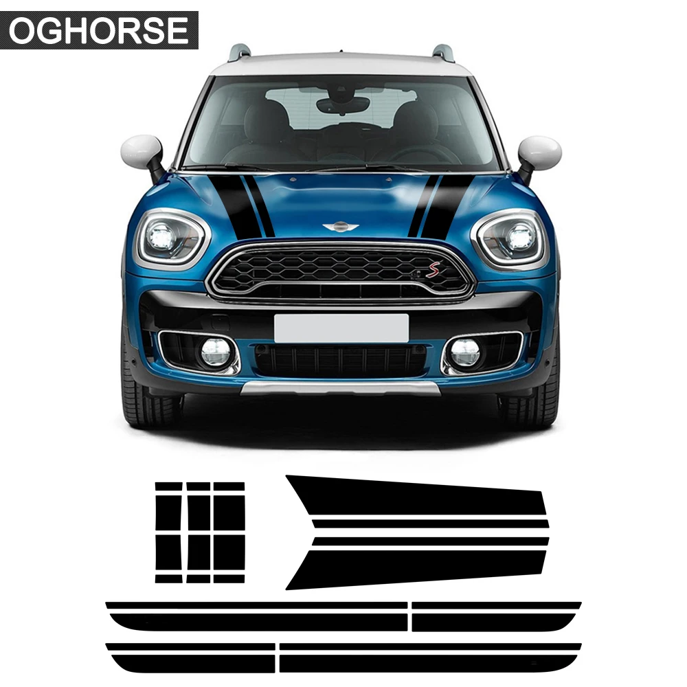 Car Hood Stripes Trunk Bonnet Rear Body Kit Door Side Stripe Skirt ...