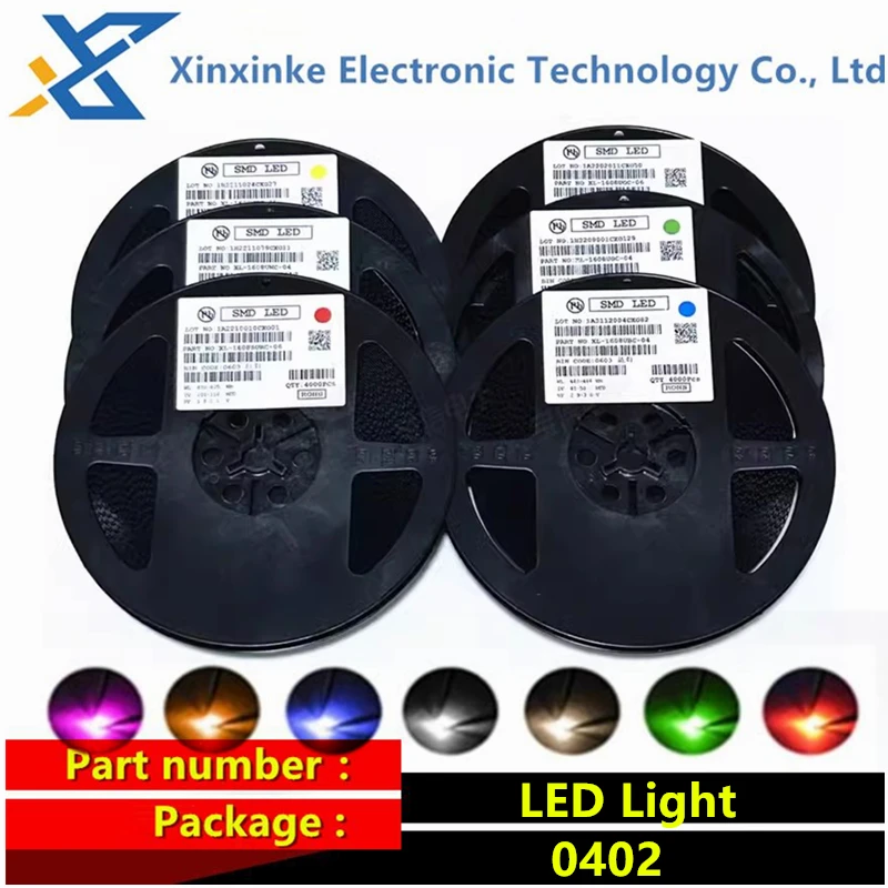 3000PCS/REEL 0402 SMD Light LED Light Emitting Diode Red Yellow Emerald ...
