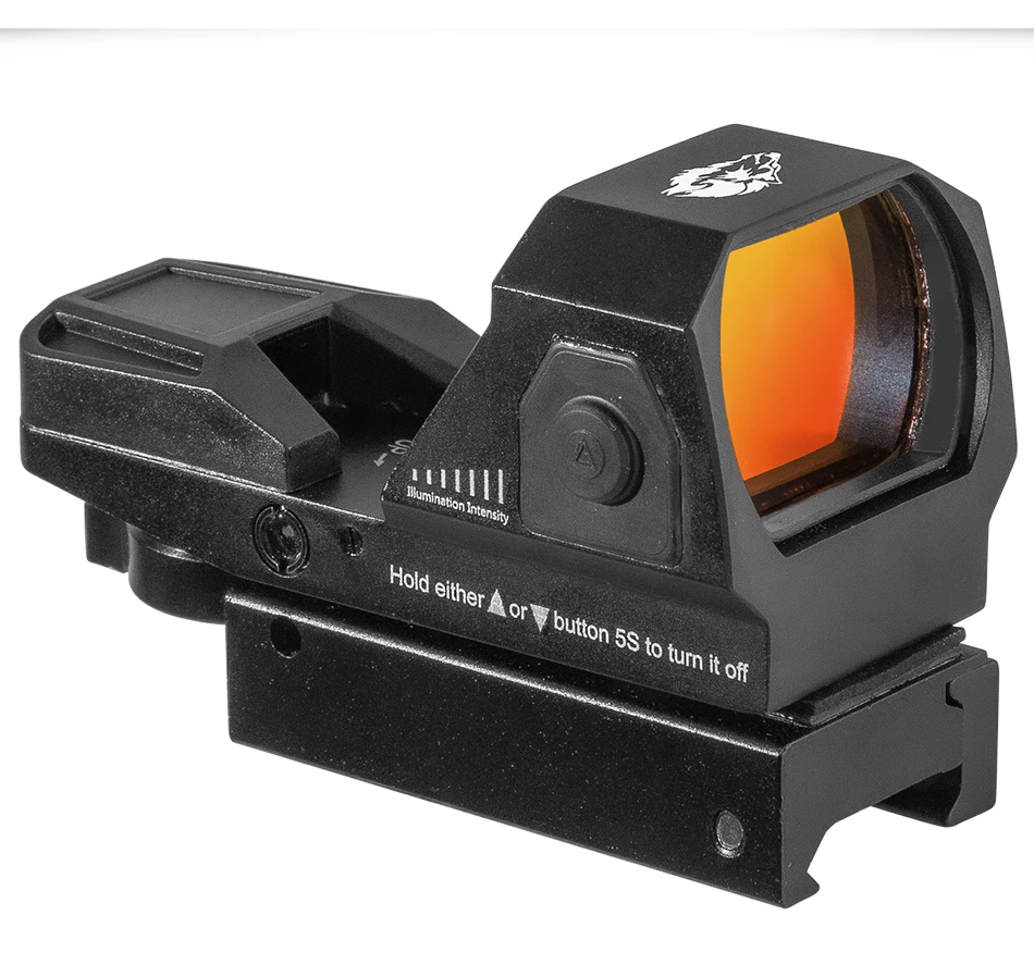 FIRE WOLF 1X22X33 Red Dot Sight Reflex Sight 4 Reticle Optics ON & Off ...