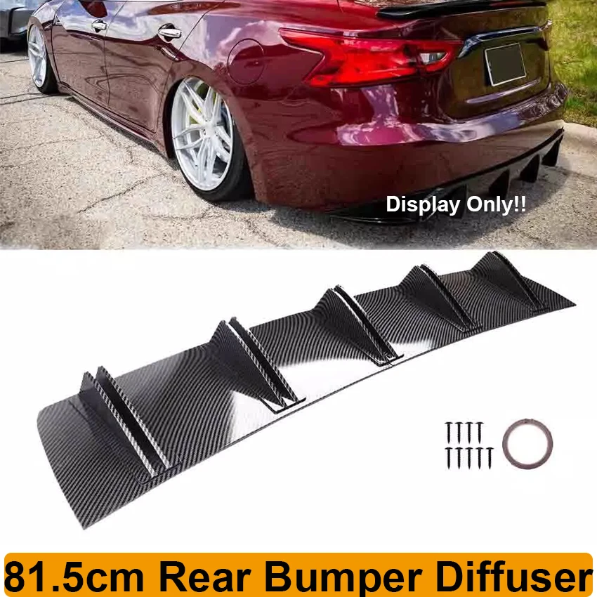 81-5cm-Universal-Rear-Bumper-Diffuser-5-Shark-Fins-Splitter-Spoiler ...