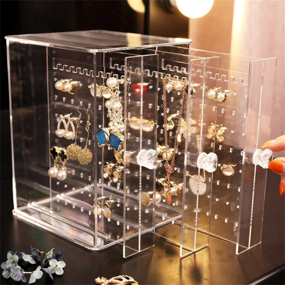 Transparent-Jewelry-Display-Holder-Stand-3-Drawer-Acrylic-for-Earrings ...