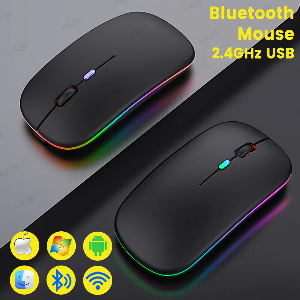 Dual Mode Bluetooth Rechargeable Optical Wireless Ergonomic Mouse ...