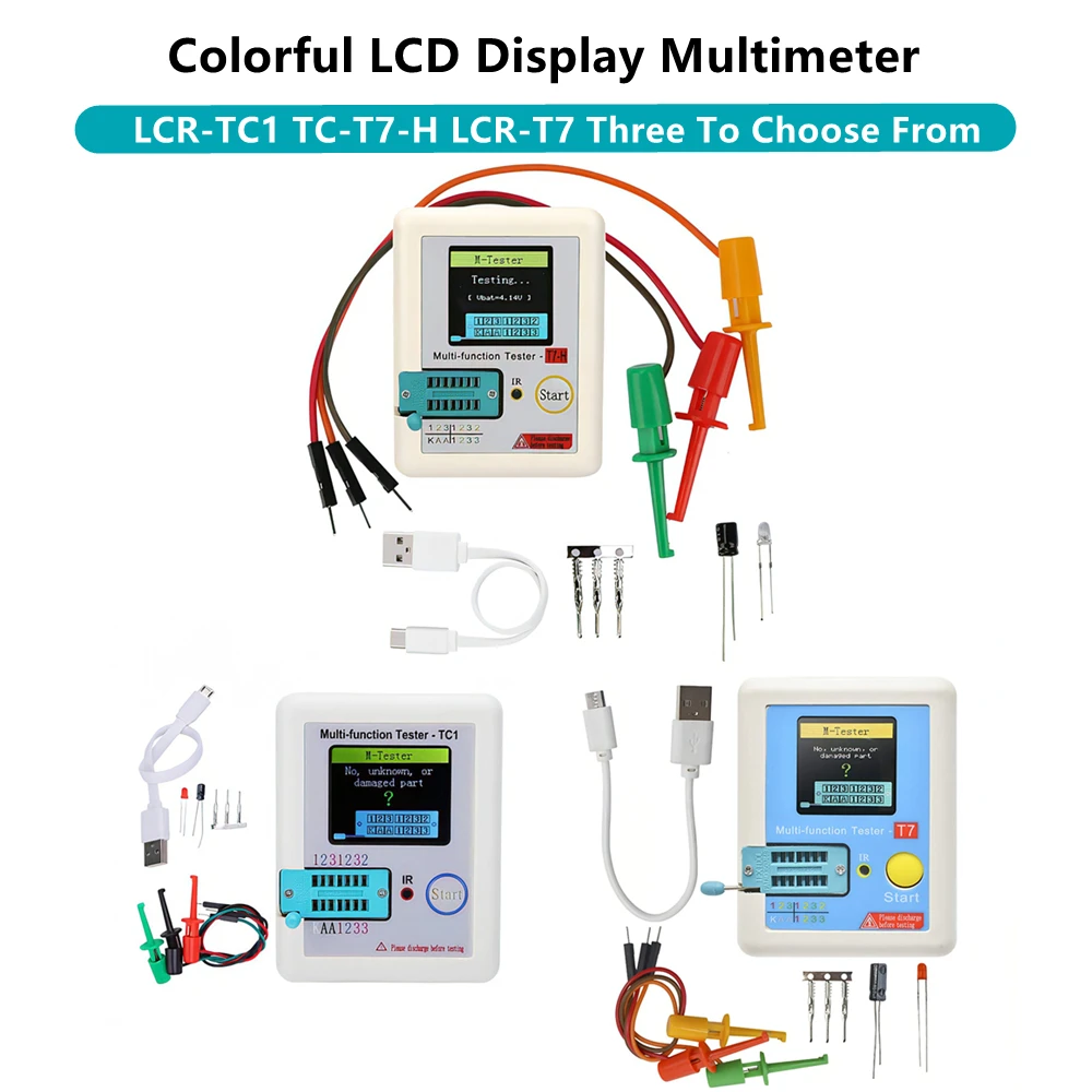 LCR TC1 TC T7 H LCR T7 tester multímetro colorido display lcd tft para ...