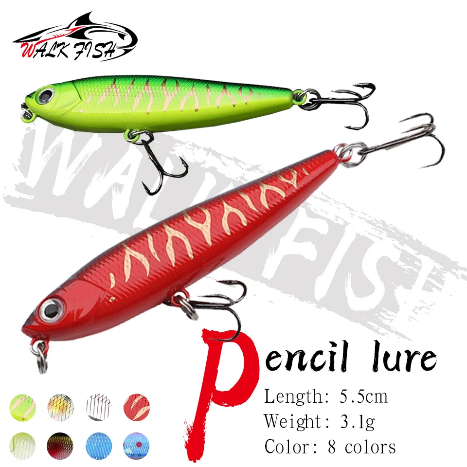 WALK-FISH-1PCS-5-5cm-3-1g-Floating-Pencil-Fishing-Lure-Top-Water-Dogs ...