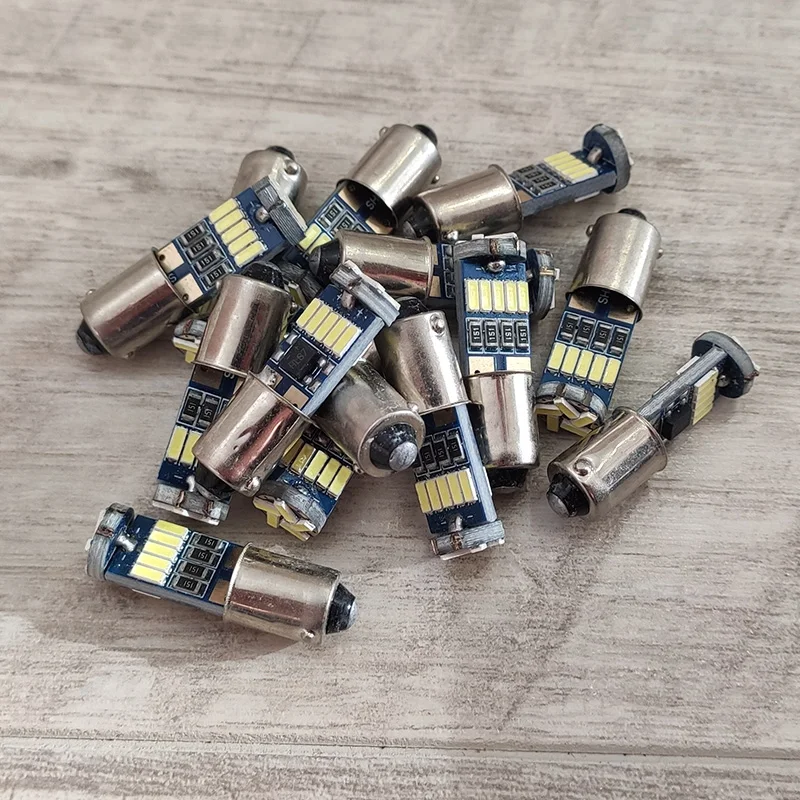 100Pcs BA9S Led 12v T4W Bulb Bayonet T11 Canbus 15 SMD DRL Car Interior ...