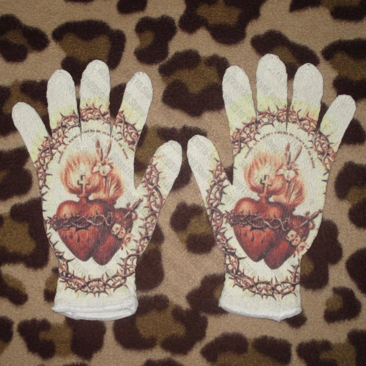 Thorns Graphics Y2k Print Knitted Men Women Gloves Winter Warm Screen ...